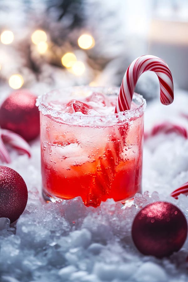 A Glass Filled with a Drink Sitting on Top of a Pile of Ice Stock Photo ...