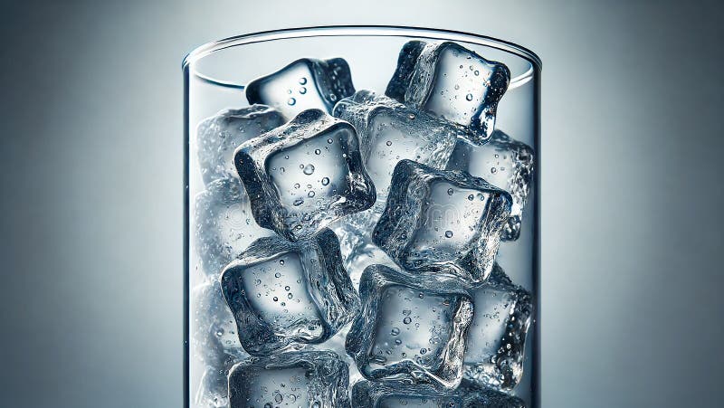 Glass Filled with Ice. the Glass is Clear, Showcasing the Ice Cubes ...