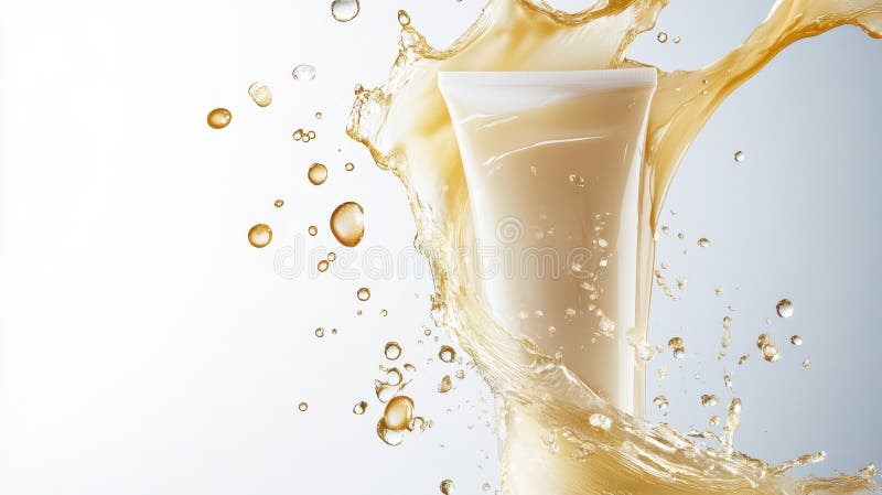 A Glass Filled with Liquid Displays a Dynamic Splash of Water ...