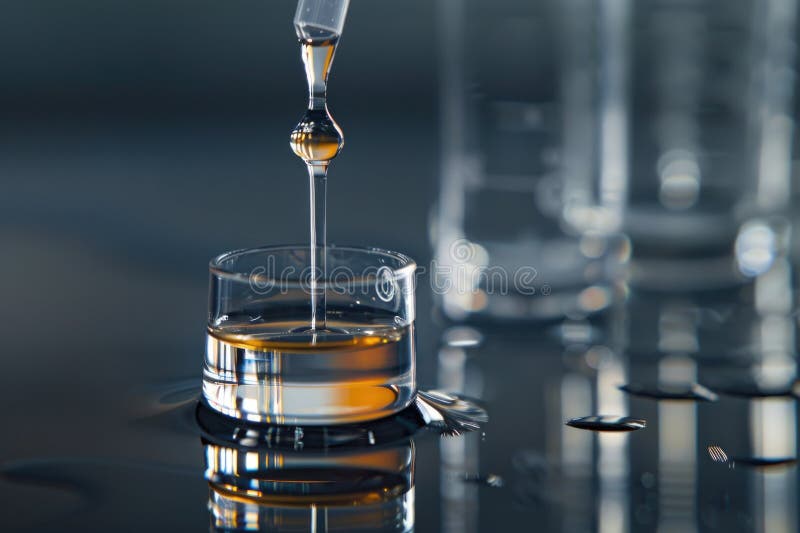 A Glass Filled with Liquid Sitting on a Table Stock Image - Image of ...