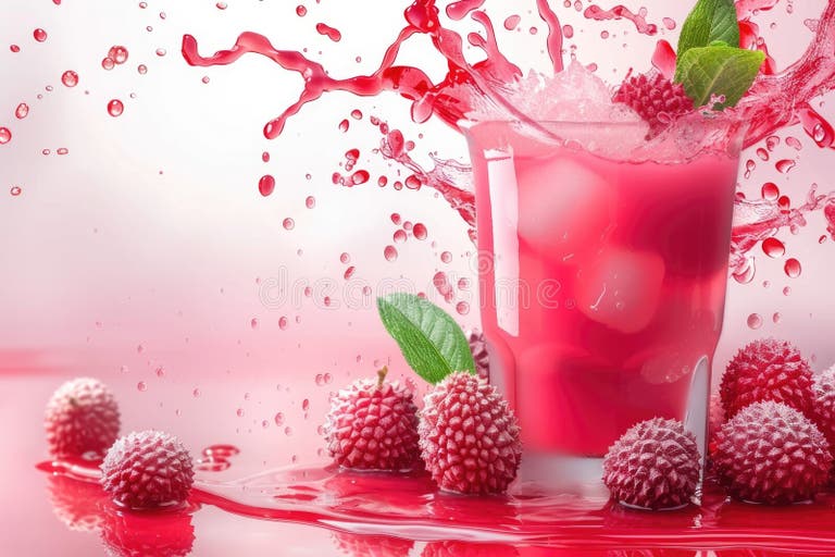 A Glass Filled with a Refreshing Blend of Raspberry Juice and Water ...