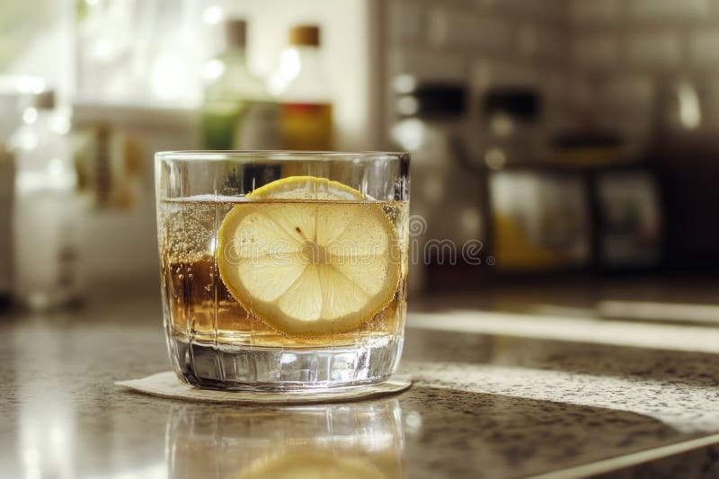 A Glass Filled with an Unknown Type of Alcohol and Garnished with a ...