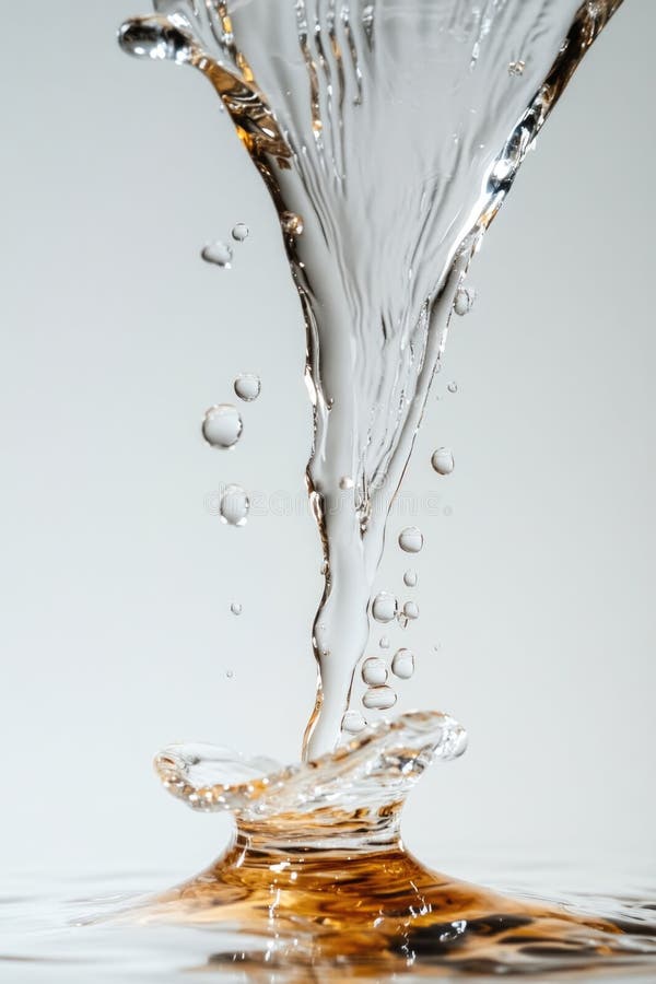 A Glass Filled with Water and a Splash of Liquid on the Surface ...