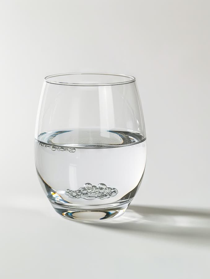 A Glass Filled with Water on a White Surface Stock Image - Image of ...
