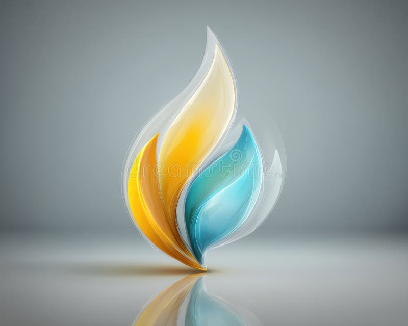 Glass Flame Abstract Icon Background with Elegant Minimalist Tone and ...