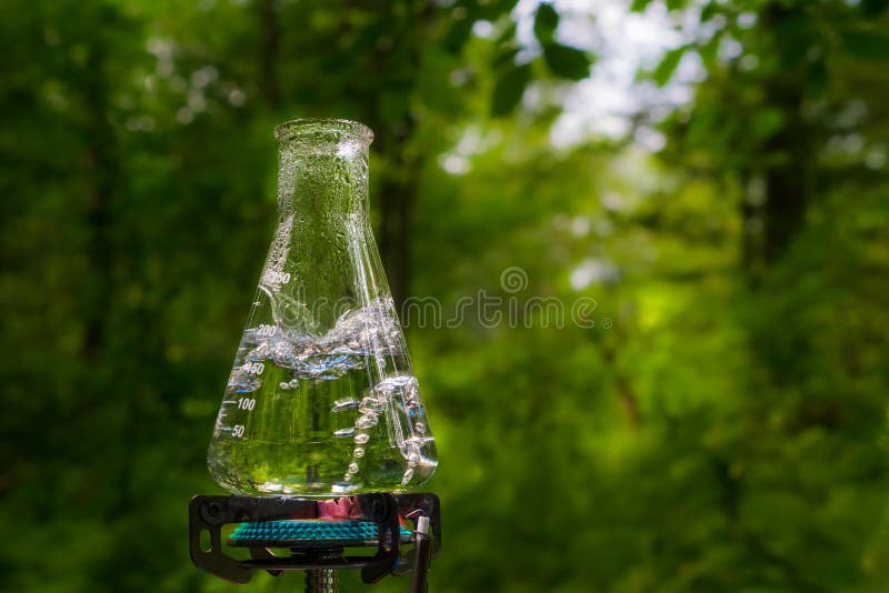 Glass Flask with a Chemical Reagent Stock Image - Image of glass ...