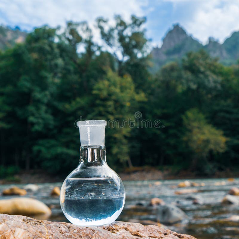 Glass Flask with Clean Drinking Water Stock Image - Image of breezy ...