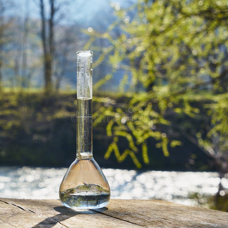 Flask with Clean Drinking Water Stock Photo - Image of natural, bottled ...