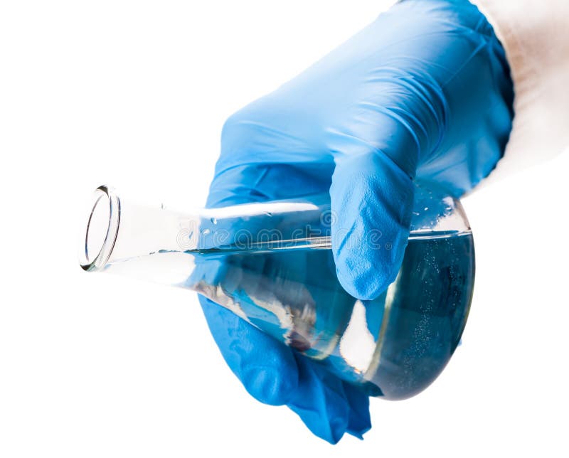 Flask in hand stock image. Image of aids, container, chemical - 9908905