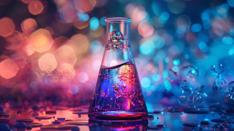 A Glass Flask with Liquid Inside Sitting on a Table, AI Stock Photo ...
