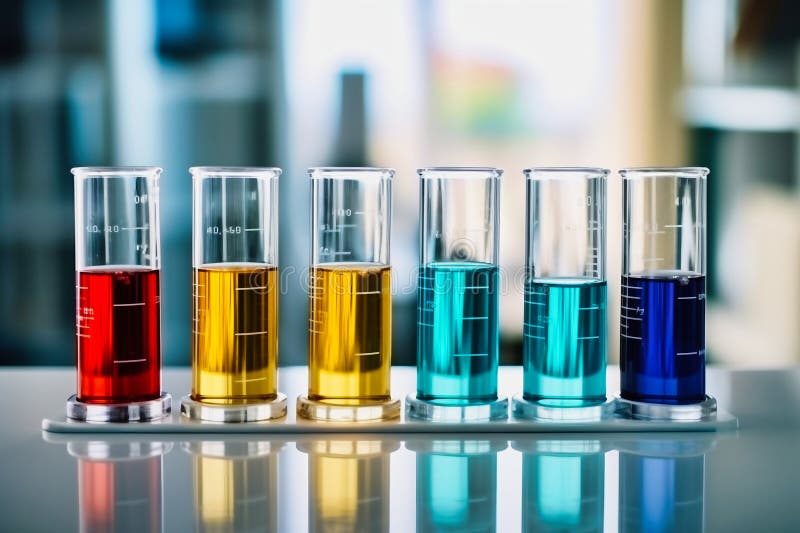 Glass Flasks for Liquid Samples of Reagents. Laboratory Equipment for ...