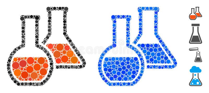 Composition of flasks stock vector. Illustration of expertise - 125556053