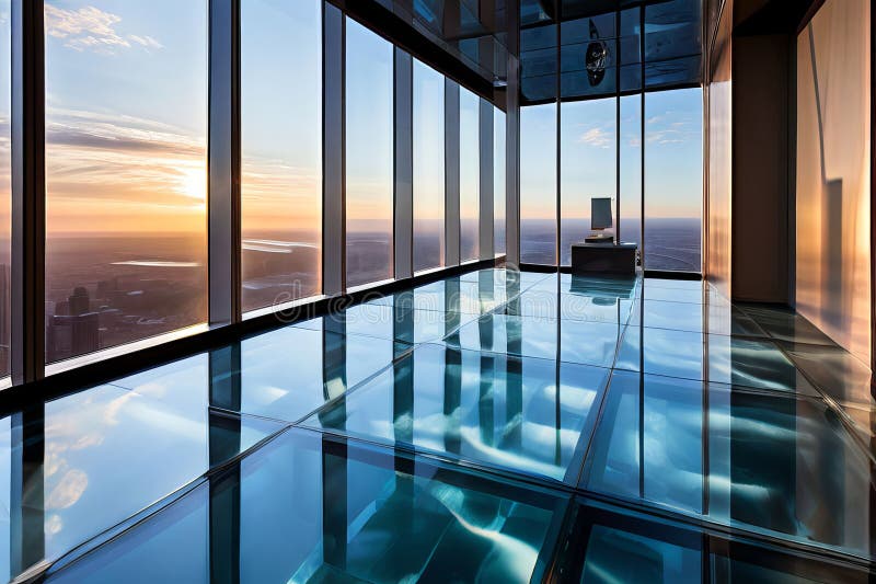 Glass Floor Features Highlight Transparent Elements with Views Stock ...