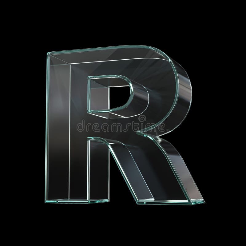 Glass Font 3d Rendering, Letter R Stock Illustration - Illustration of ...
