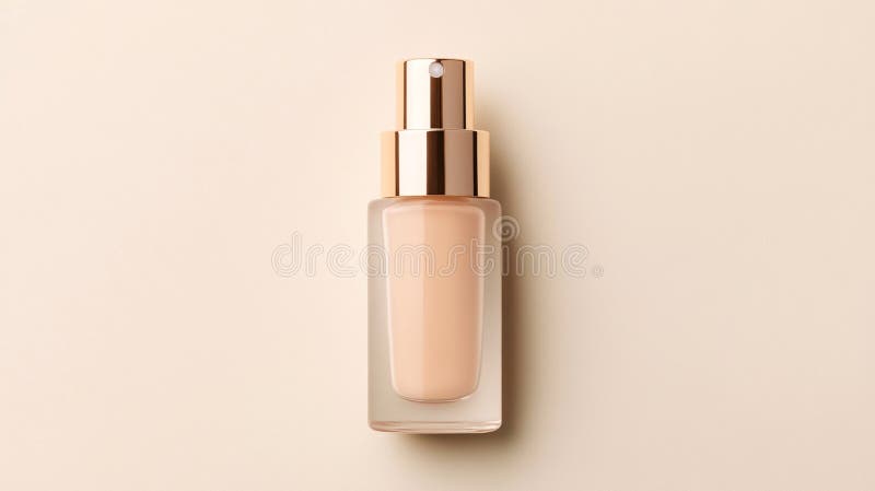 Glass Foundation Bottle with Pump, Elegantly Designed with Golden Cap ...