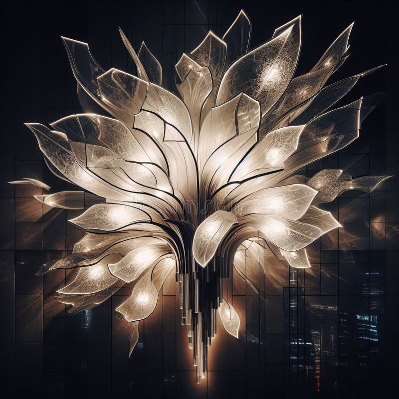 Glass Fragment a Lamp Made from Broken Glass with a Distorted an Stock ...