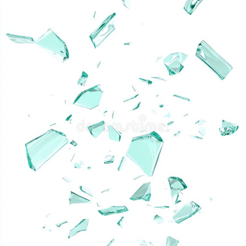 Glass Fragments Scattering in Mid-air, Cut Outs Stock Image - Image of ...