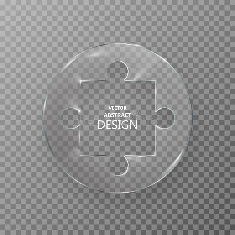 Glass Frame in the Form of a Puzzle. the Sparkling Transparent Banner ...