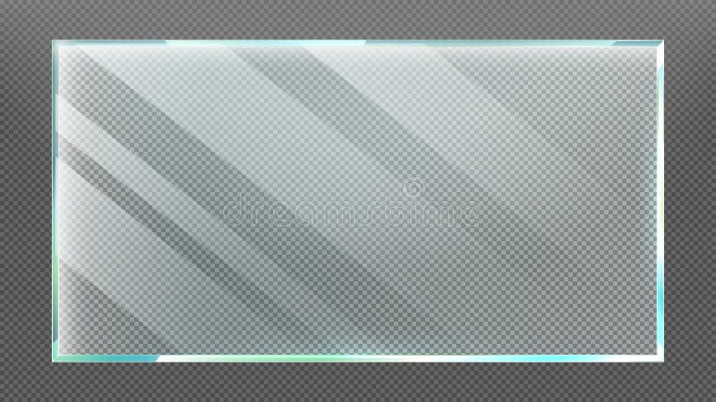 Glass Frame with Glares and Light Reflection. Clear Realistic Window or ...