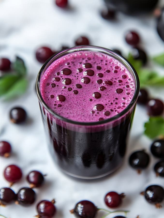 Glass Fresh Blackcurrant Juice Marble Background Stock Photos - Free ...