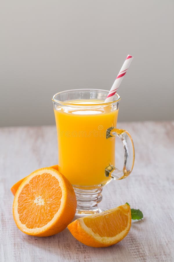 Glass of Fresh Breakfast Orange Juice Stock Photo - Image of breakfast ...
