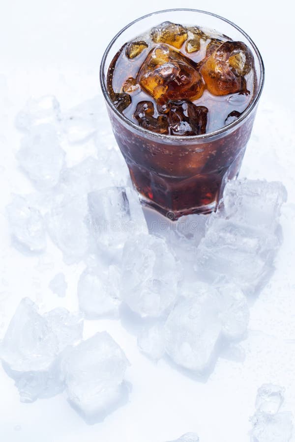 Glass of Fresh Coke Over the White Background Stock Image - Image of ...