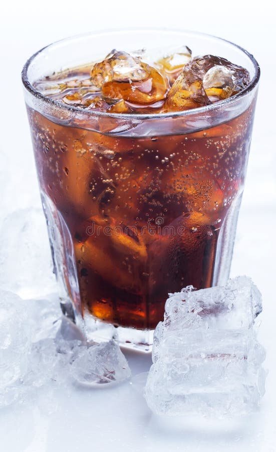 Glass of Fresh Coke Over the White Background Stock Image - Image of ...