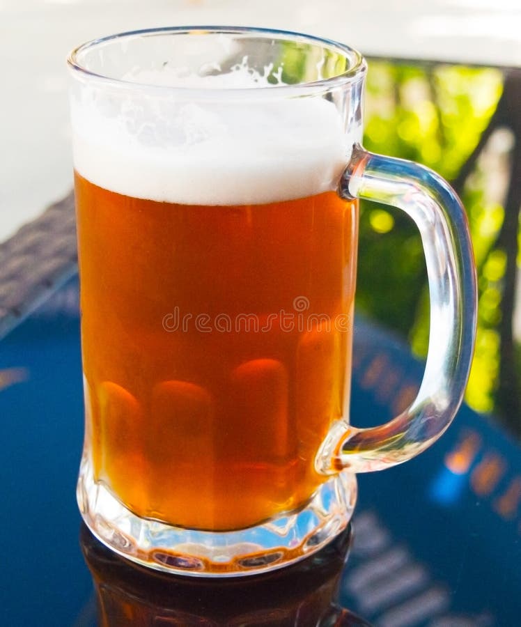 A Glass of Fresh Cold Beer on the Table Stock Image - Image of aged ...