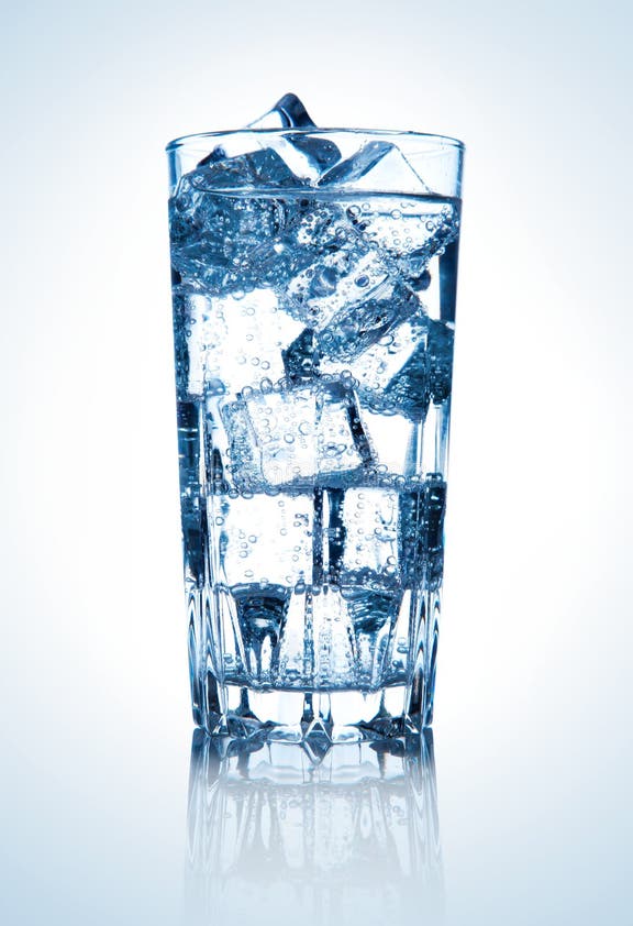 Glass of Fresh Cool Water with Ice Stock Image - Image of transparent ...