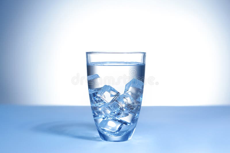 Glass of Fresh Cool Water on Table Stock Photo - Image of cubes, clear ...