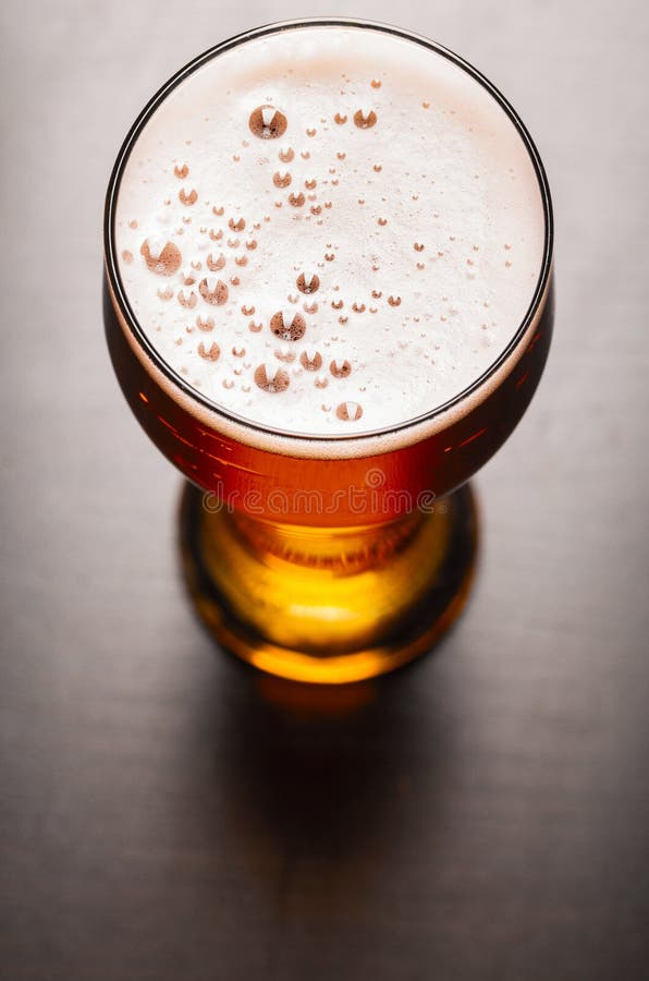 Glass Full of Beer, View from Obove Stock Image - Image of drink, grog ...