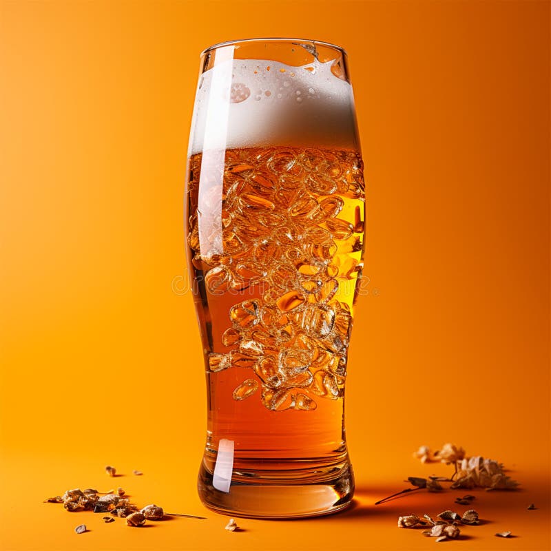 Glass of Fresh Light Beer - AI Generated Image Stock Illustration ...