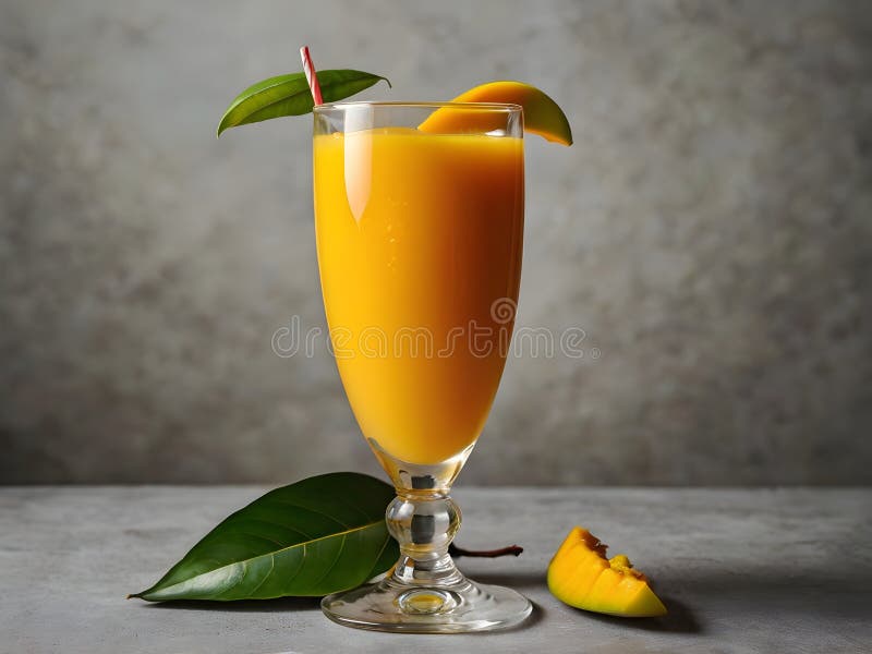 A glass of mango juice stock illustration. Illustration of glass ...