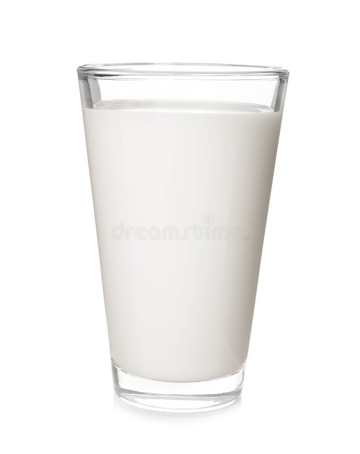 Glass with Fresh Milk Isolated on White Stock Image - Image of food ...
