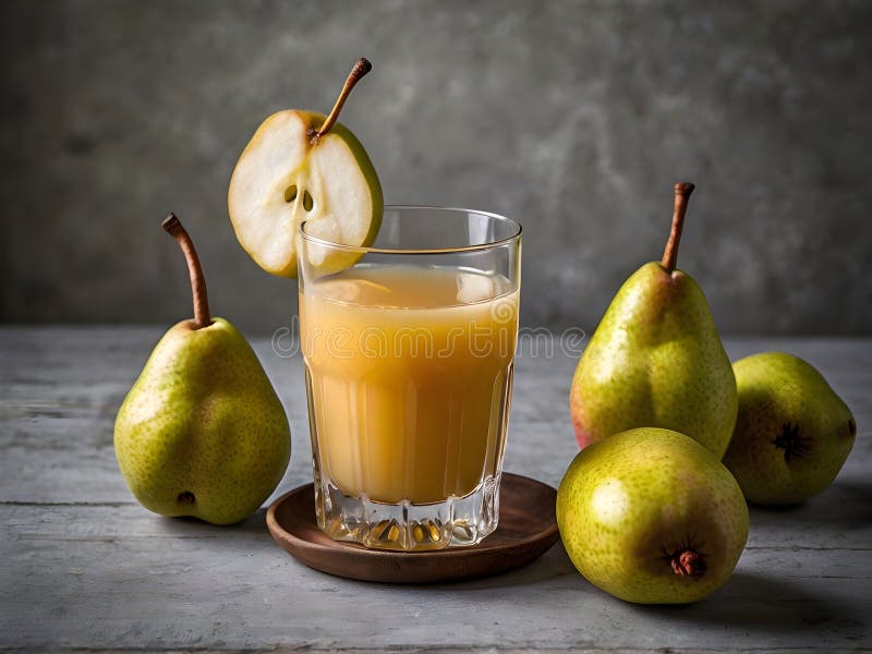 A glass of pear juice stock illustration. Illustration of green - 363179855