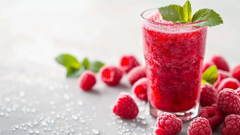 Glass of Fresh Raspberry Juice, Generative AI, Stock Illustration ...