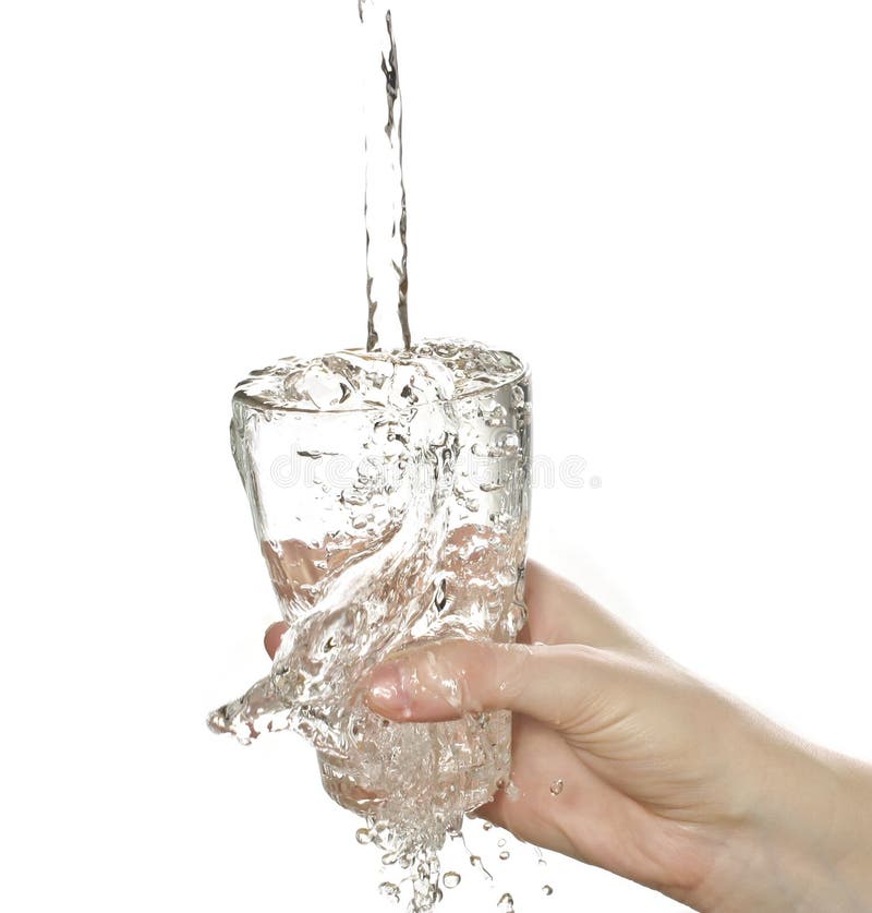 Running water into a glass stock image. Image of cold - 12623981