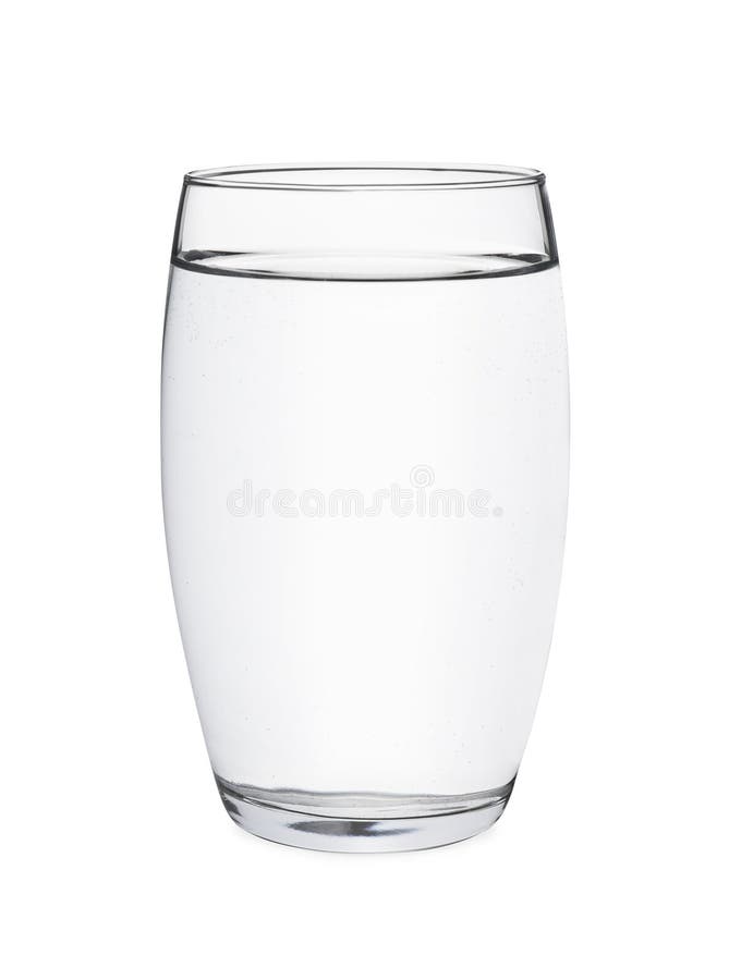 Glass of Fresh Water Isolated on White Stock Image - Image of pure ...
