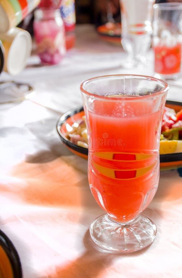 Glass of Freshly Pressed Strawberry Stock Image - Image of freshness ...
