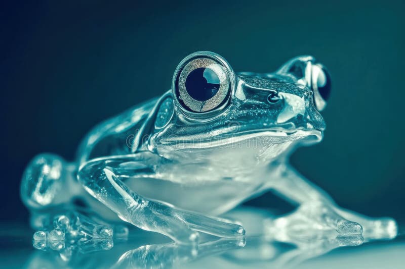 Glass Frog with Transparent Skin on Smooth Surface in Minimalistic ...