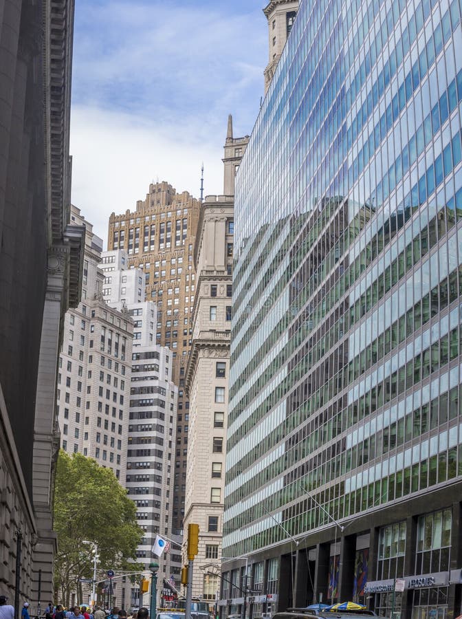 Glass Front of Modern Buildings in Manhattan Editorial Stock Photo ...