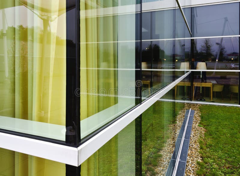 Glass-front of a Modern Hotel Building Stock Image - Image of outside ...