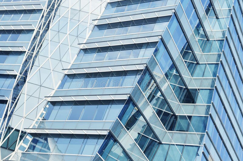 Glass Front of a Modern Office Building Stock Photo - Image of district ...