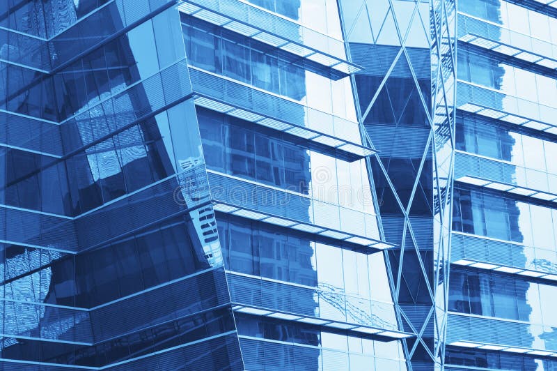 Glass Front of a Modern Office Building Stock Photo - Image of district ...