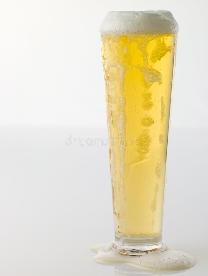 Glass of Frothy Beer stock image. Image of alcoholic - 55889673