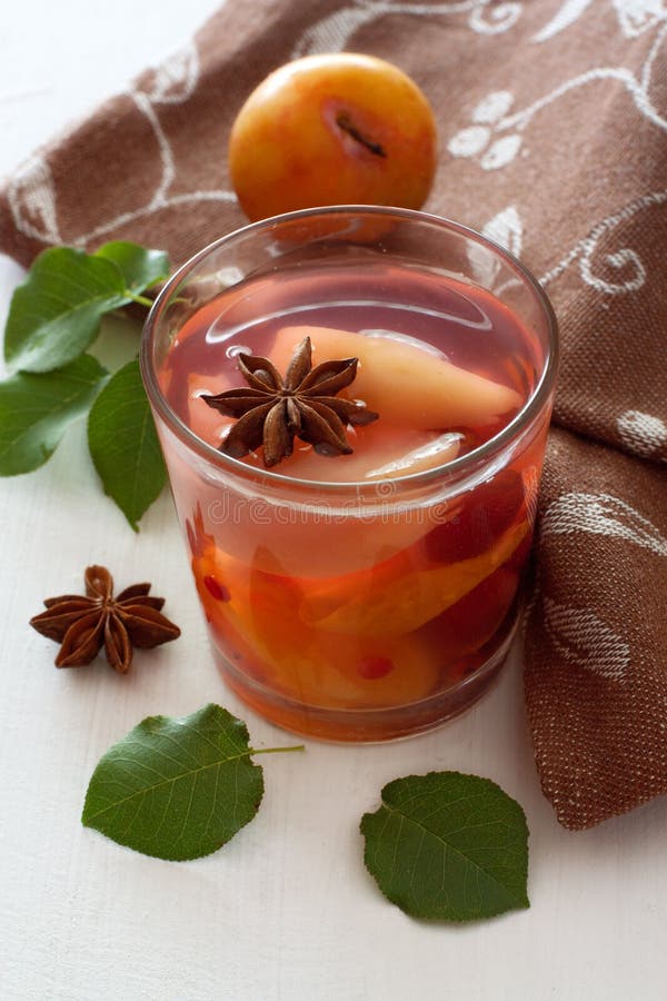 Glass of fruit compote stock image. Image of nature, drink - 33480759