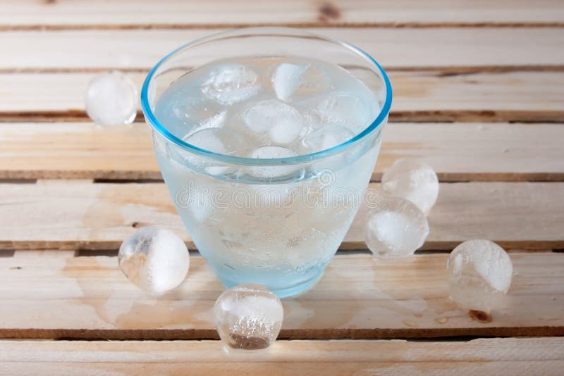 Glass Full of Pure Water with Ice Balls Stock Image - Image of ball ...