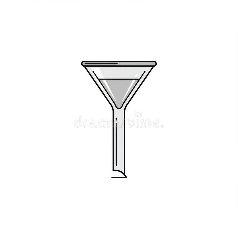 Glass funnel on white stock vector. Illustration of equipment - 59477738