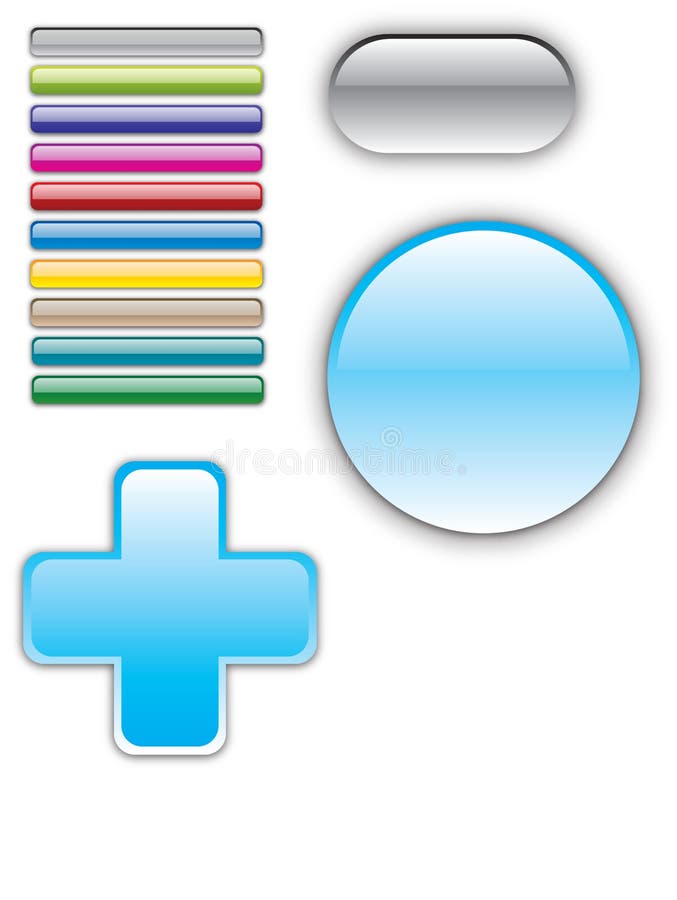 Glass/Gel Navigation Buttons Stock Illustration - Illustration of color ...