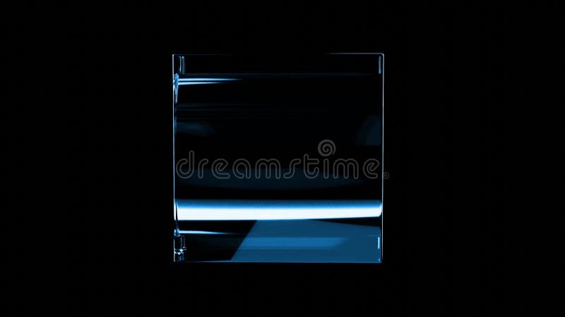 Glass Geometric Cube with Round Hole Shape Motion Graphics with Dispersion Effect Isolated on ...